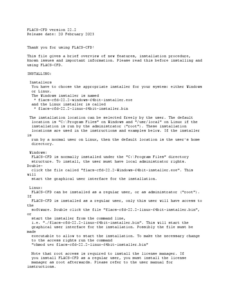 FLACS-CFD 22.2 Installation Guide | PDF