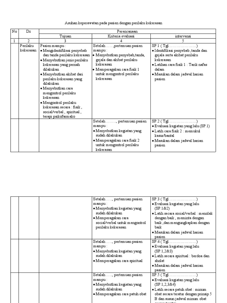 NCP Pada Pasien Dengan Perilaku Kekerasan-1 | PDF