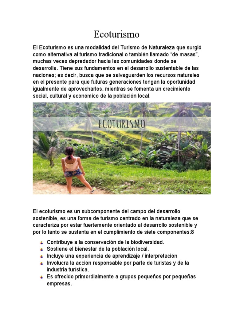 Ecoturismo: Desarrollo Sustentable y Cultural | PDF