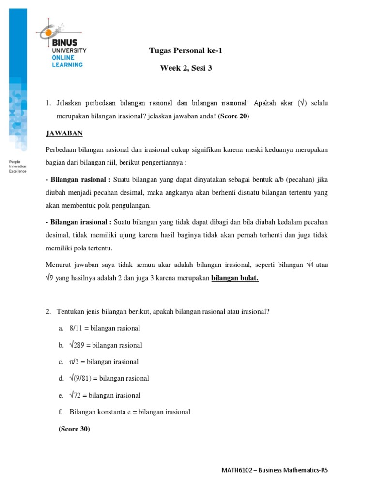 Session 3 BM - Personal Assignment | PDF