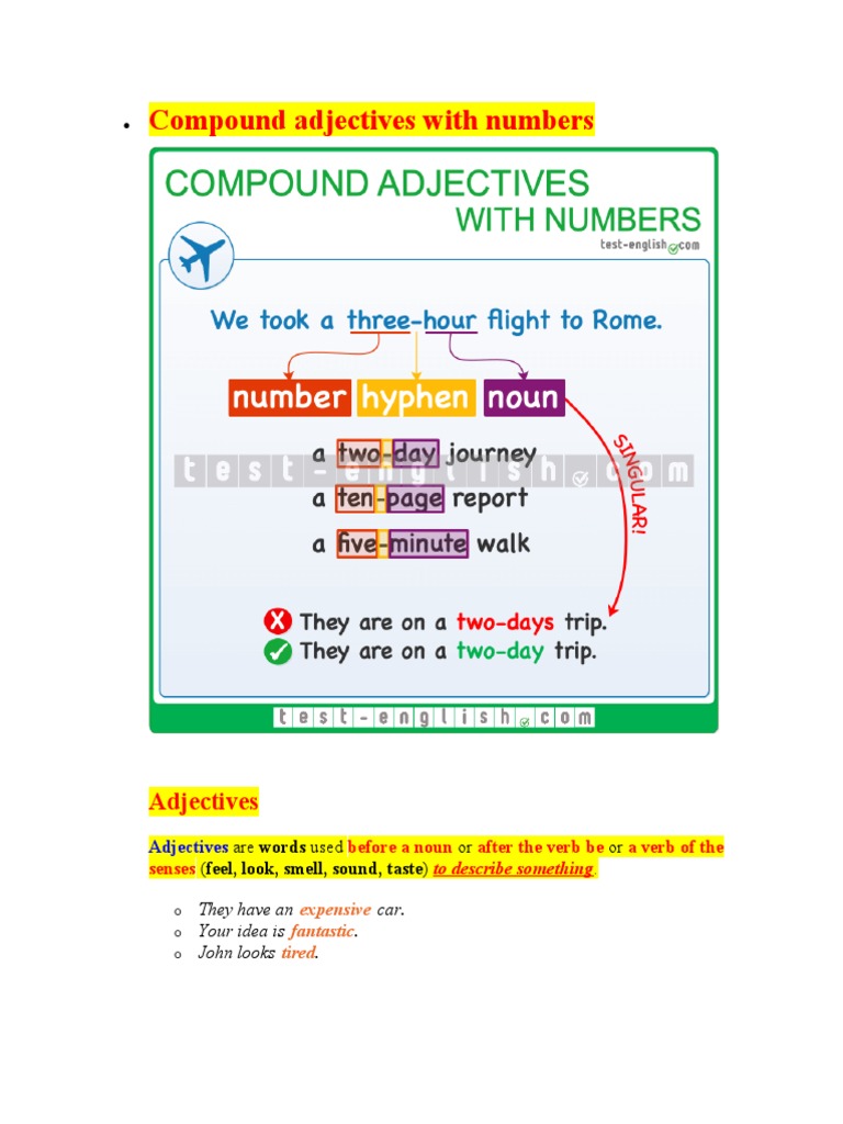 Compoun Adjectives With Numbers | PDF