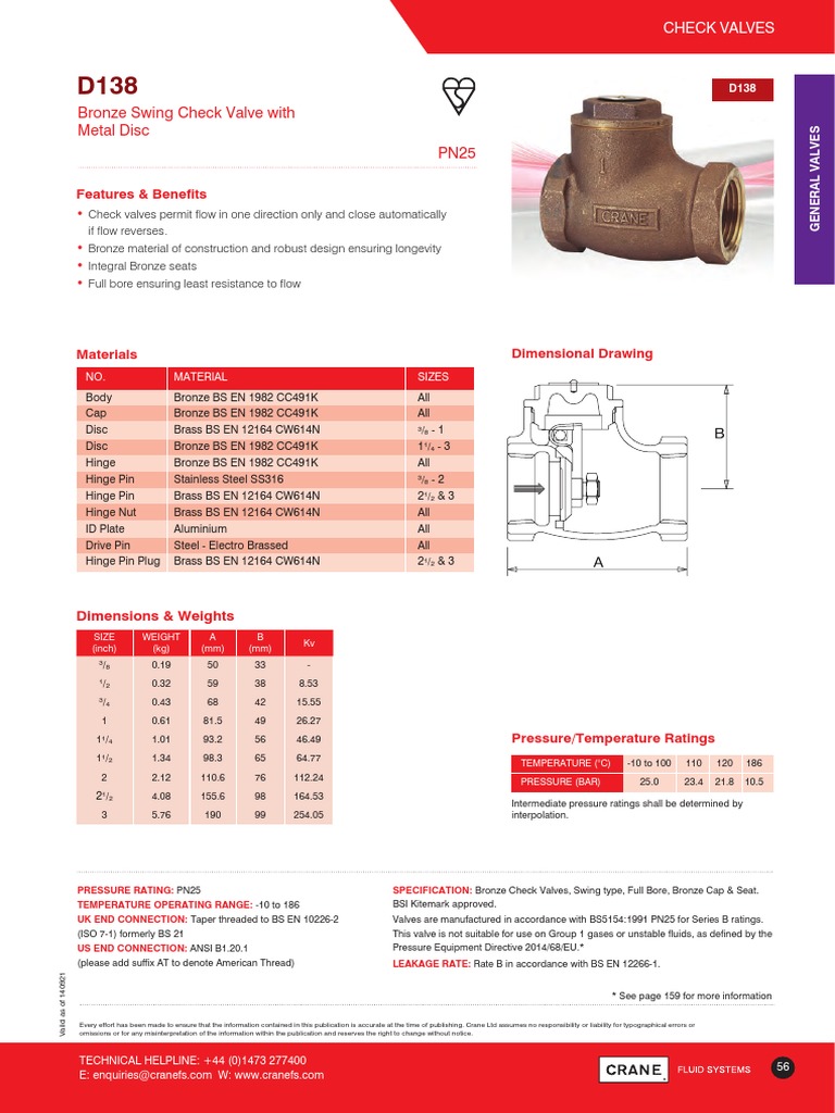 D138-Check-CraneFS-DS-1021-p56 | PDF | Valve | Mechanical Engineering
