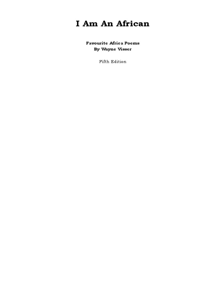 Poems I Am An African 5th Edition | PDF | Africa | Nelson Mandela