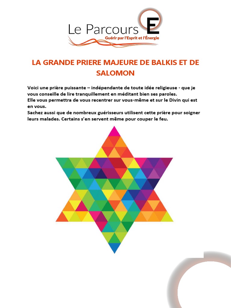 65 - La Grande Priere Majeure de Balkis Et de Salomon | PDF