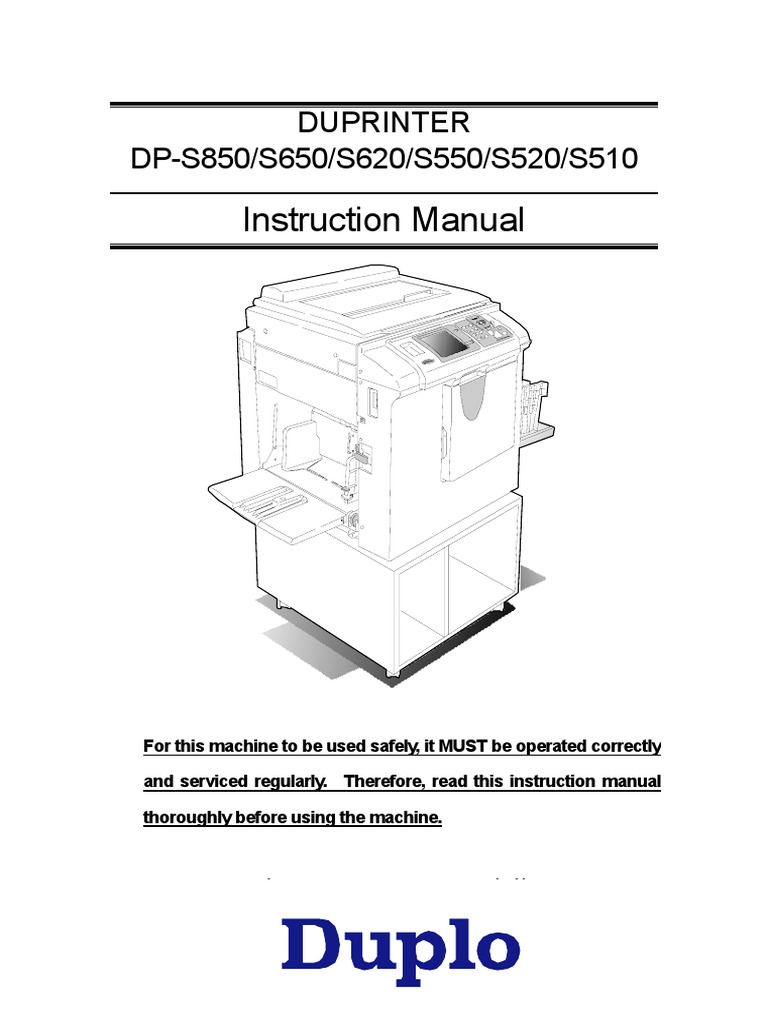 Duplo Dp S850 S820 S650 S620 S550 S520 S510 Duprinter Pdf