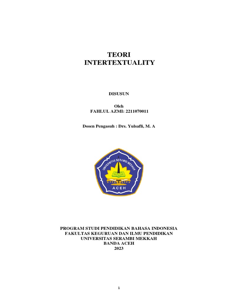 Teori Intertextuality dalam Sastra | PDF