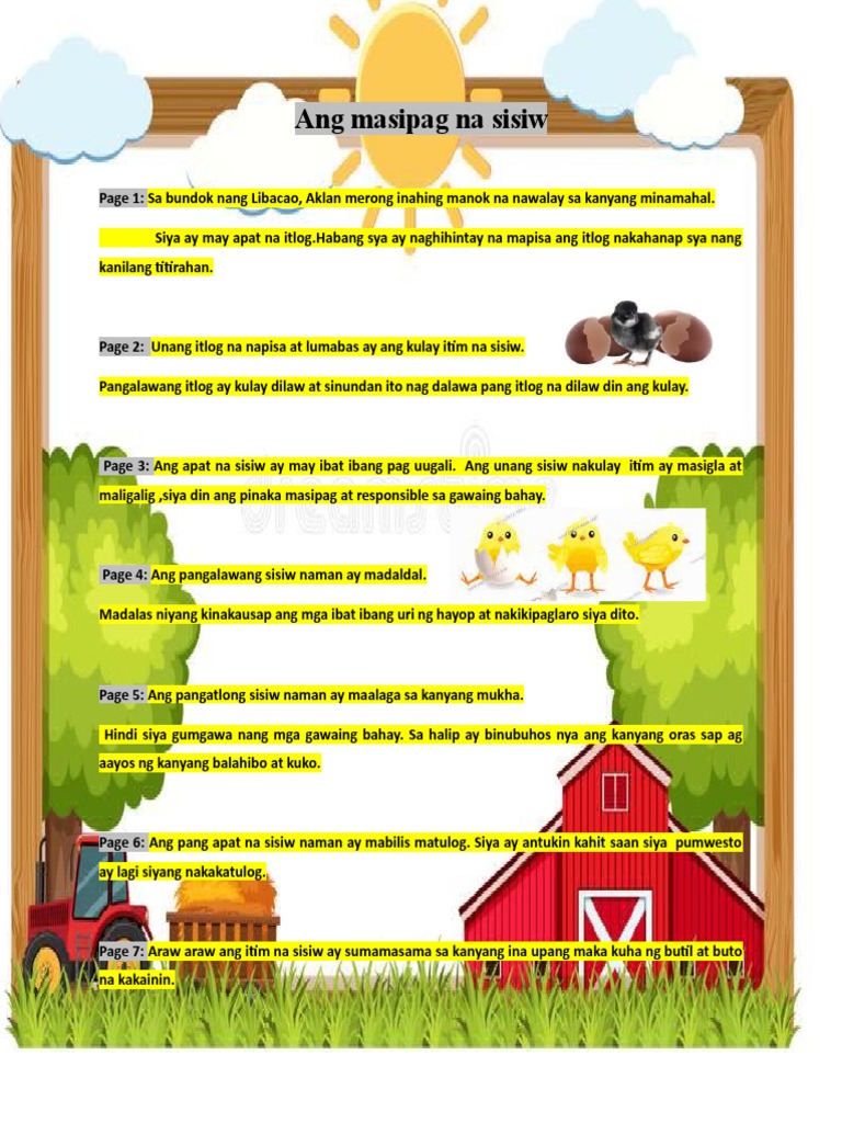 Ang Masipag Na Sisiw | PDF