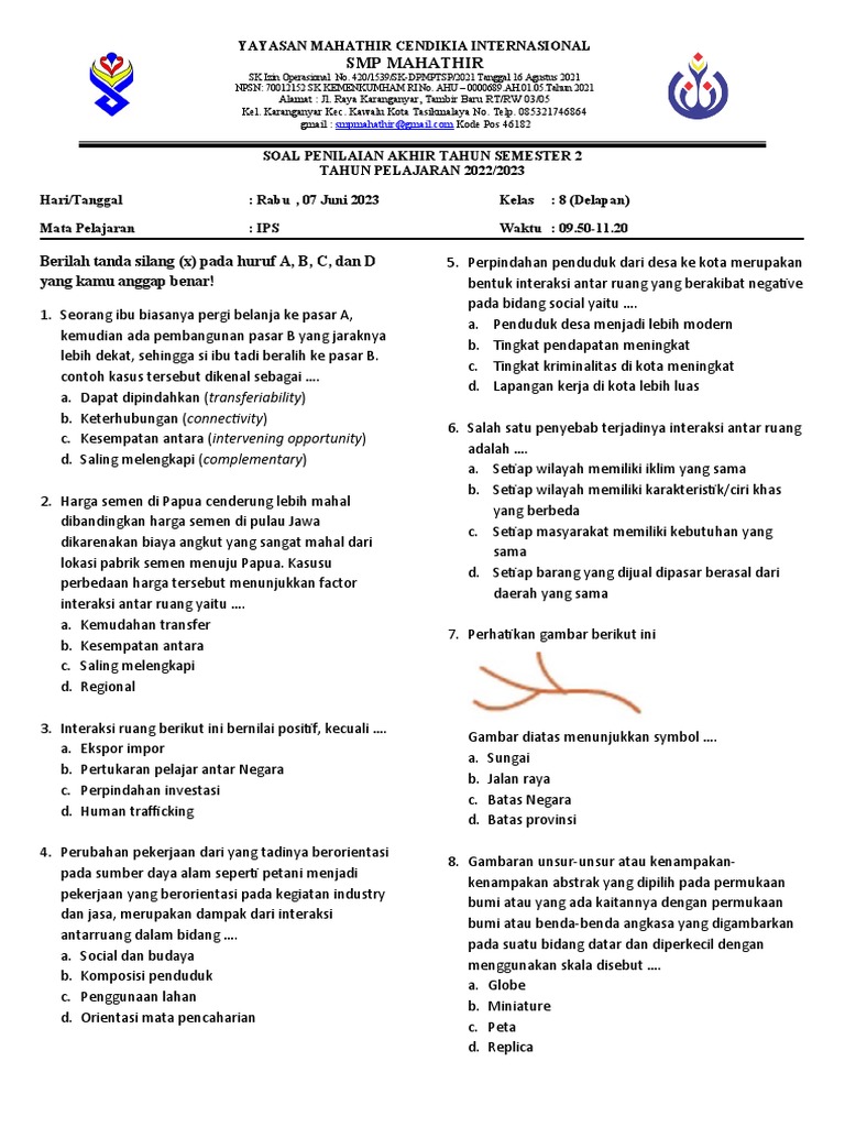 Contoh Format Soal Dan Kop Soal Pat | PDF