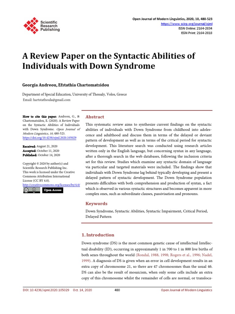 A Review Paper On The Syntactic Abilities of DS | PDF | Syntax | Language Development