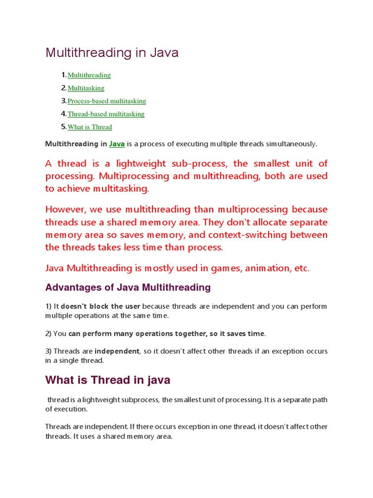 Multithreading in Java | PDF