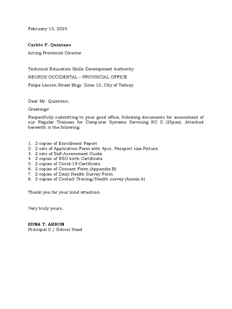 Letter Request Oap | PDF