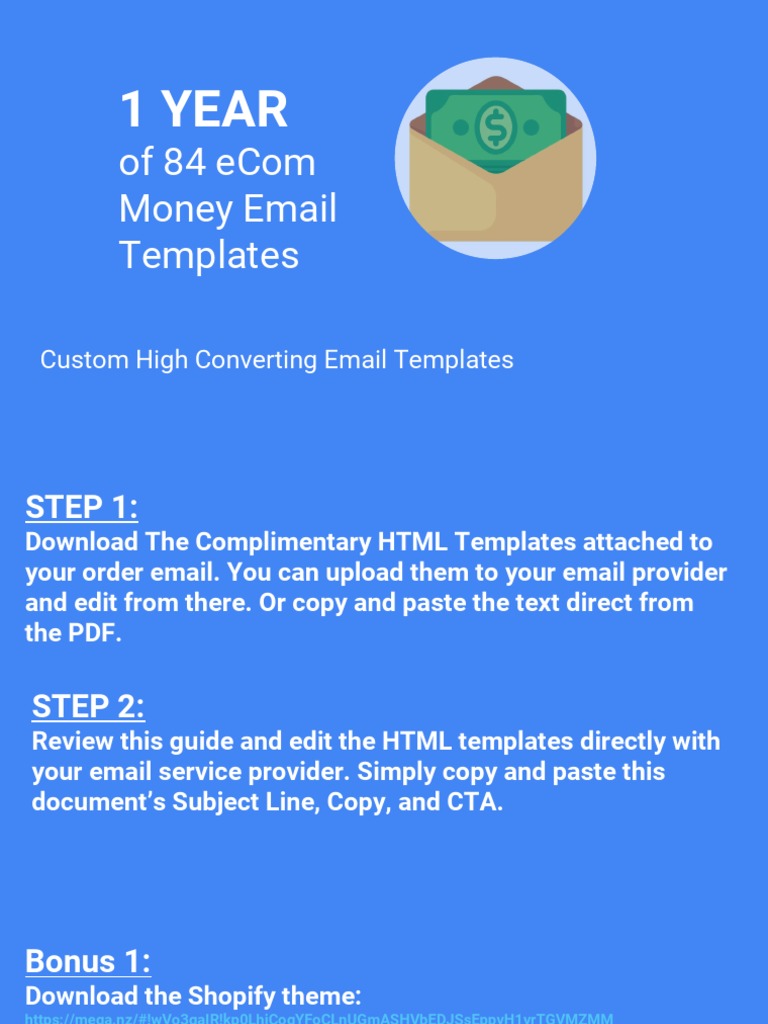 Ecom Money Email Templates | PDF
