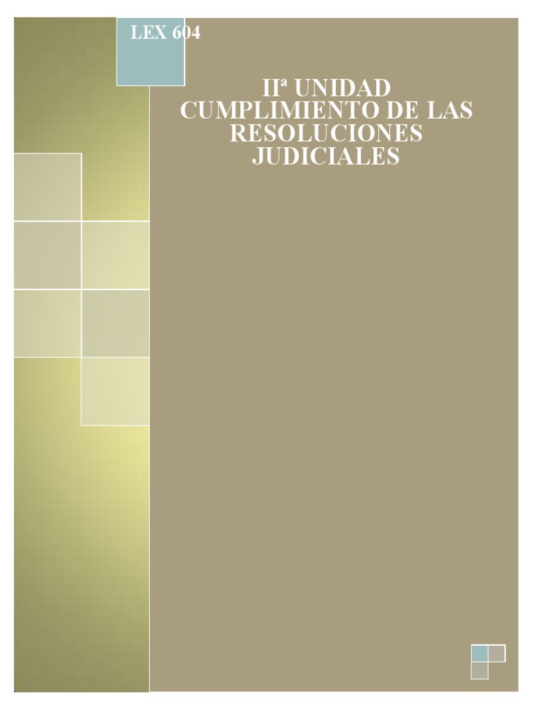 Ii° Unidad Cumplimiento de Las Resoluciones Judiciales | PDF ... Ii° Unidad Cumplimiento de Las Resoluciones Judiciales | PDF ...