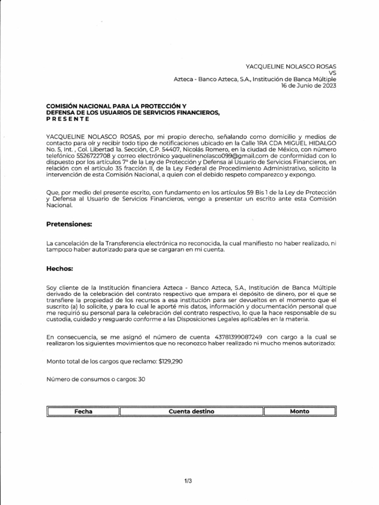 Formato de Queja | PDF