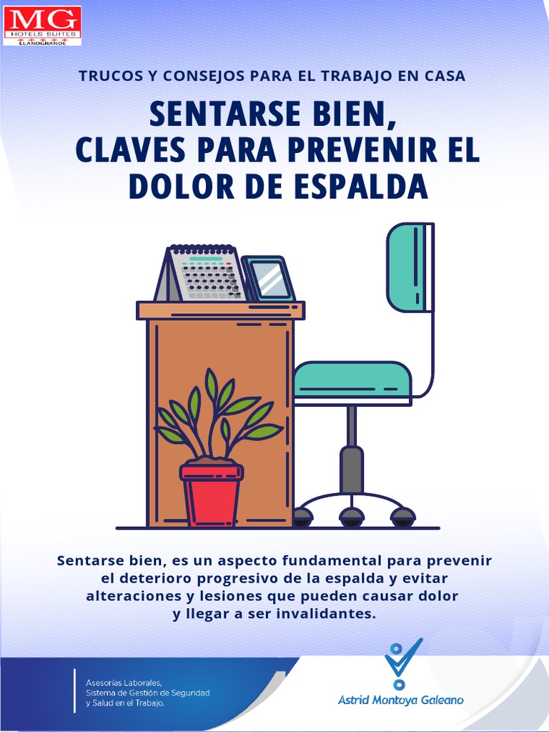 Claves para Sentarse Bien y Cuidar la Espalda | PDF | La columna ...