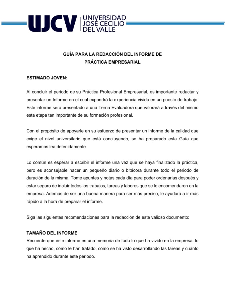 FORMATO GUIA PARA ELABORACION INFORME DE PRACTICA Revisado | Descargar gratis PDF | Bibliografía