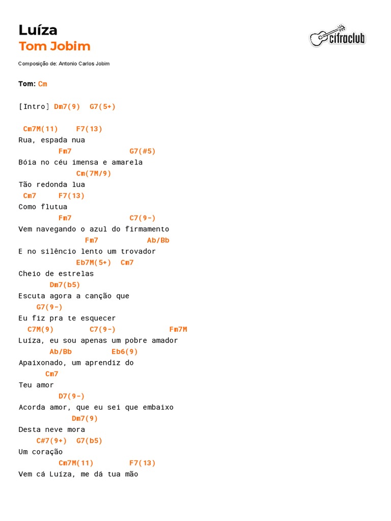 Cifra - Tom Jobim - Luíza | PDF