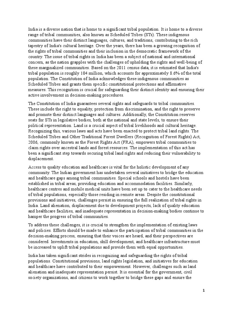 Tribal Populations and Rightsof India | PDF | Tribe | Government