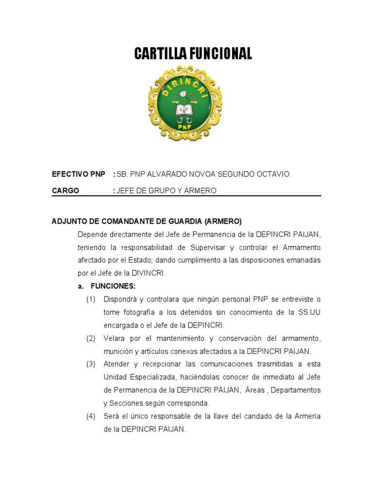 Cartilla Funcional Armero | PDF | Gobierno
