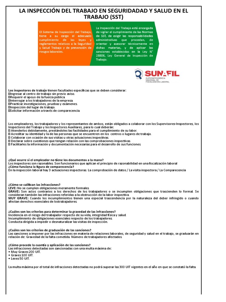 Inspecciones Casuistica Multas e Infracciones Ley SST 2023 | PDF | Multa (pena) | Seguridad y ...