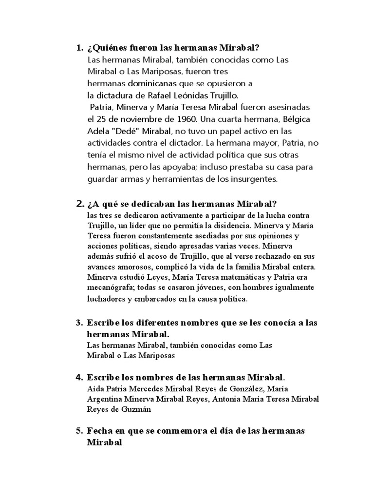 Hermanas Mirabal: Lucha y Legado | PDF | Historia