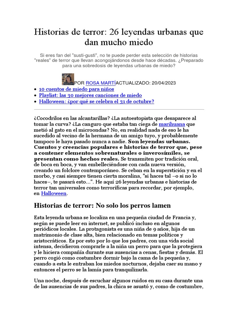 Historias de Terror | PDF