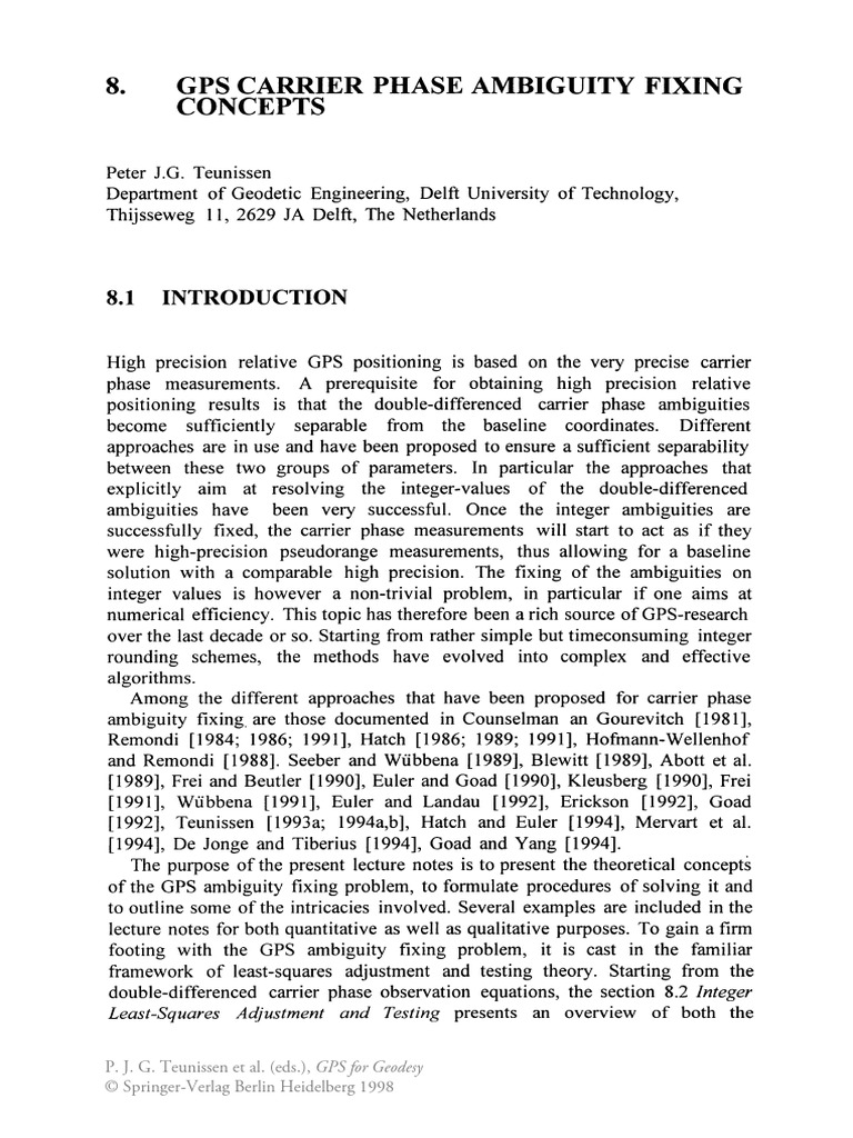 GPS Carrier Phase Ambiguity Fixing Concepts | PDF | Least Squares | Global Positioning System
