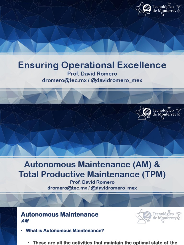 EOE Course - AM + TPM | PDF | Reliability Engineering | Engineering