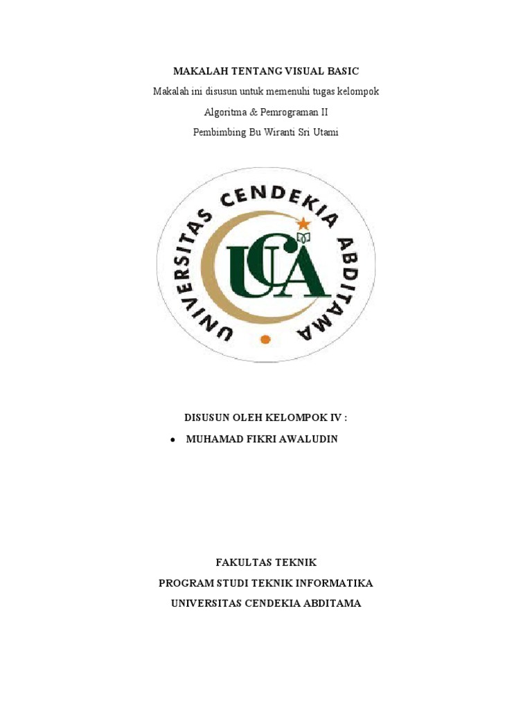 Makalah Tentang Visual Basic | PDF