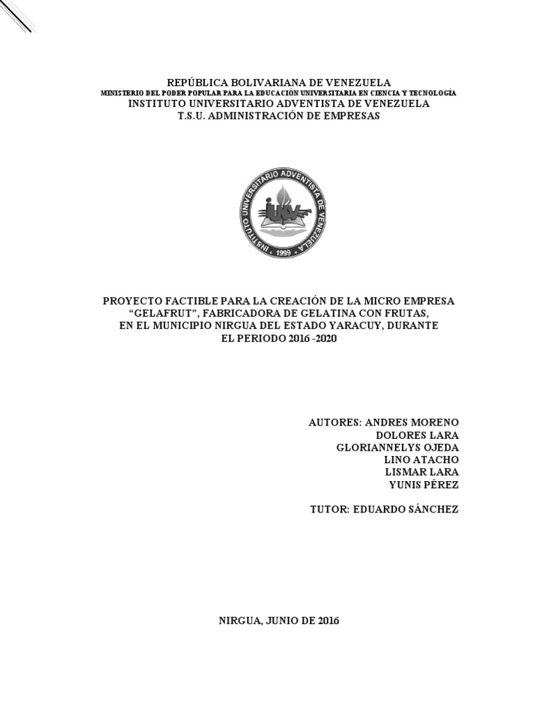 Ejemplo de Proyecto Factible | PDF