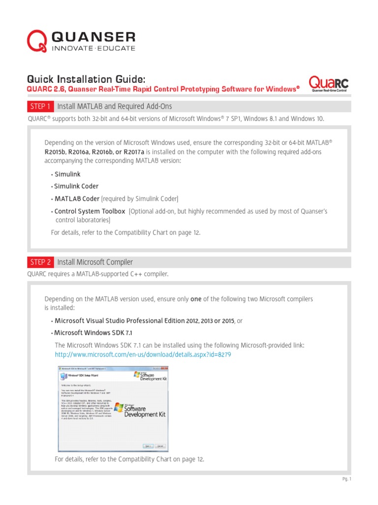 QUARC 2.6 - Quick - Installation - Guide | PDF