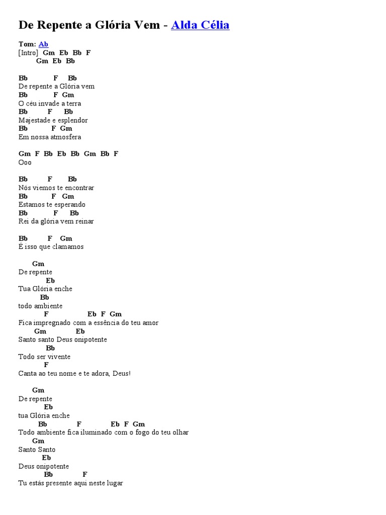 De Repente A Glória Vem - Alda Célia | PDF