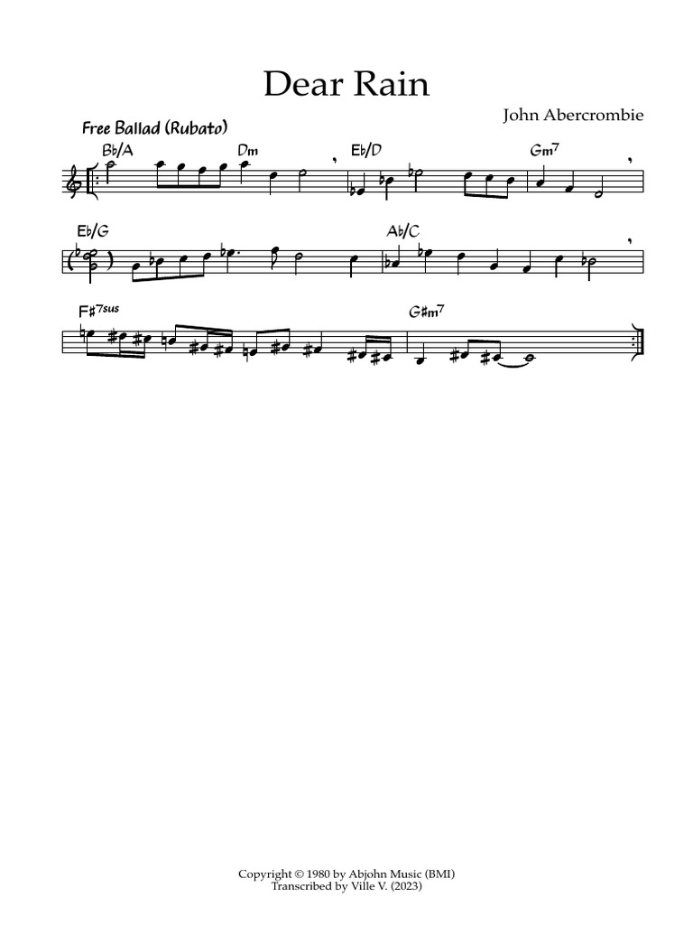 John Abercrombie - Dear Rain | PDF