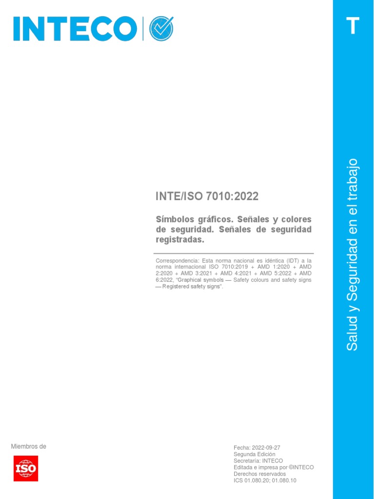 Inte Iso 7010 2022 | PDF | Organización internacional para la ...