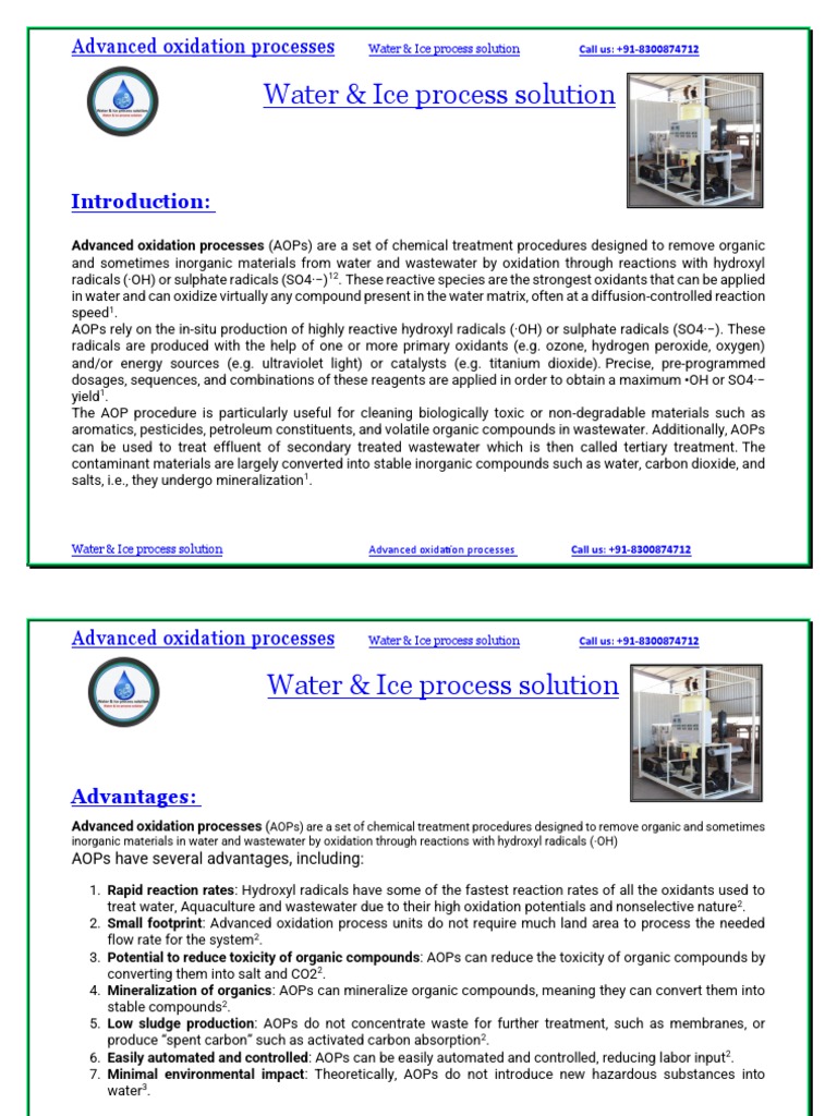 Advanced Oxidation Processes Presentation | PDF | Environmental ...