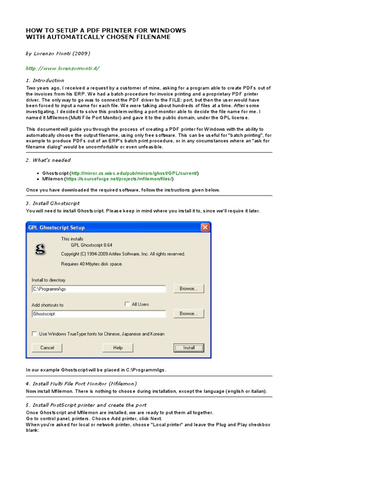 Ghostscript Mfilemon Howto | PDF