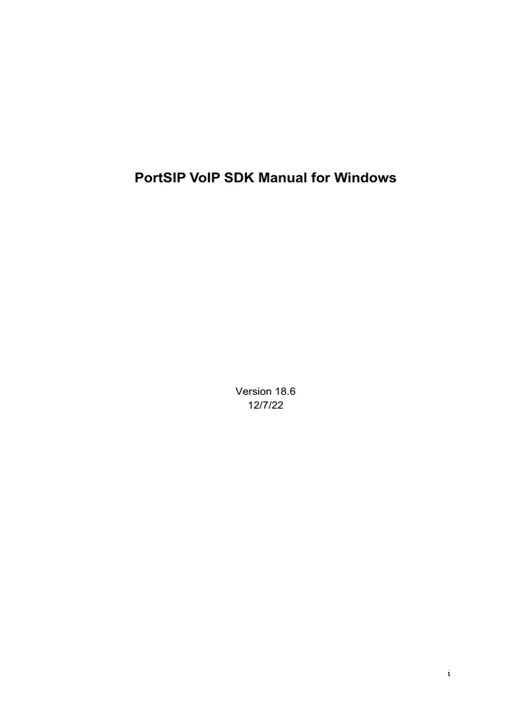 Portsip Voip SDK User Manual Windows | PDF | Session Initiation Protocol | I Pv6