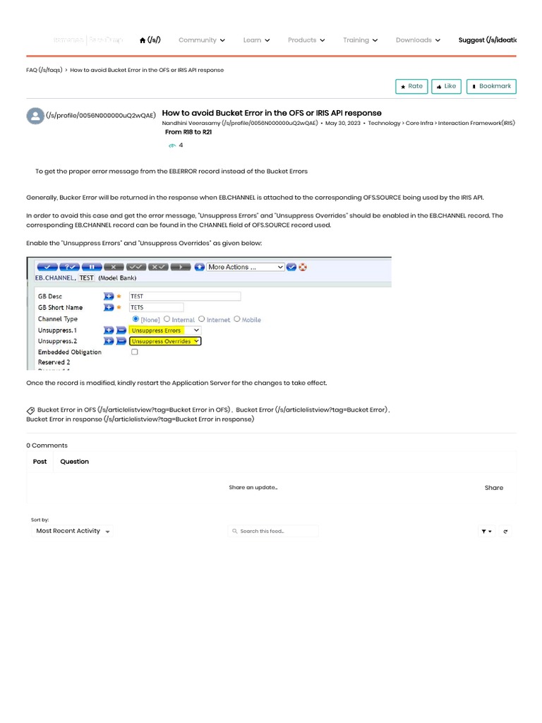 How To Avoid Bucket Error in The OFS or IRIS API Response | PDF | Cyberspace | Computing
