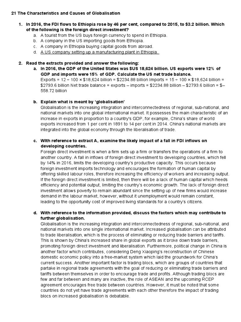 21 The Characteristics and Causes of Globalisation | PDF ...