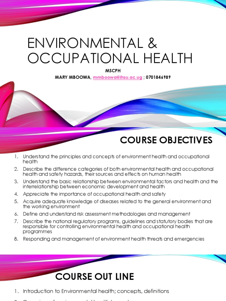 Course Out Line EH MSCPH LESSON 1 | PDF | Occupational Safety And Health | Allergy