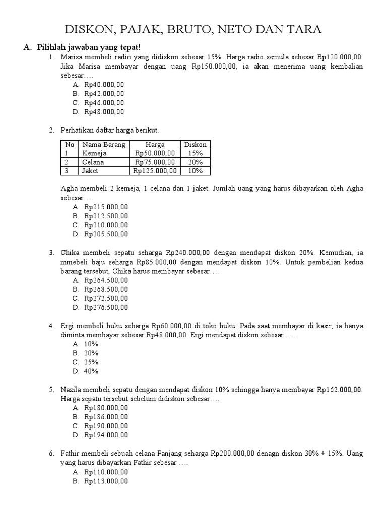 Menghitung Diskon dan Harga Neto | PDF | Griya & Taman | Gaya Hidup