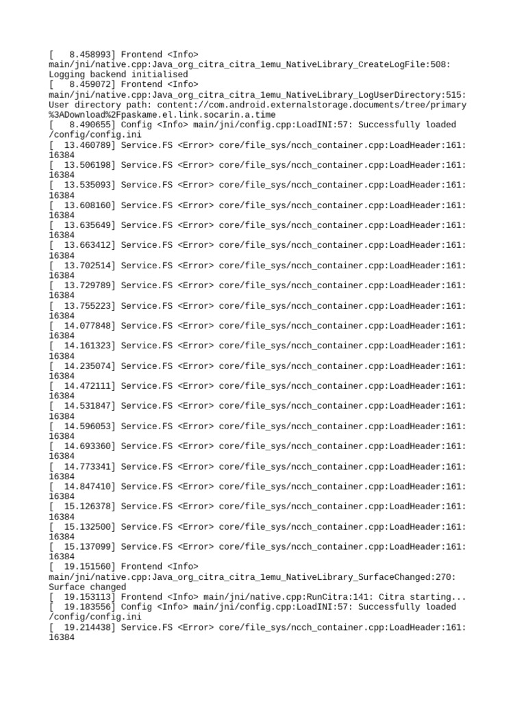 Citra Emulator Log Analysis Report | PDF | Operating System Technology | Software