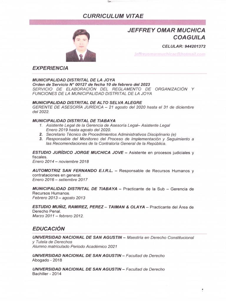 CV Documentado | PDF | Administración Pública | Perú