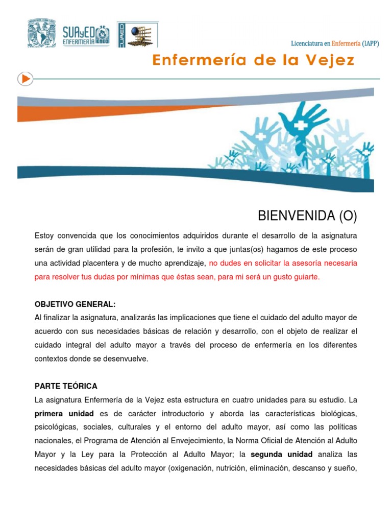 Encuadre Enfermería de A Vejez 2021-2022 9133 | PDF | Vejez | Aprendizaje