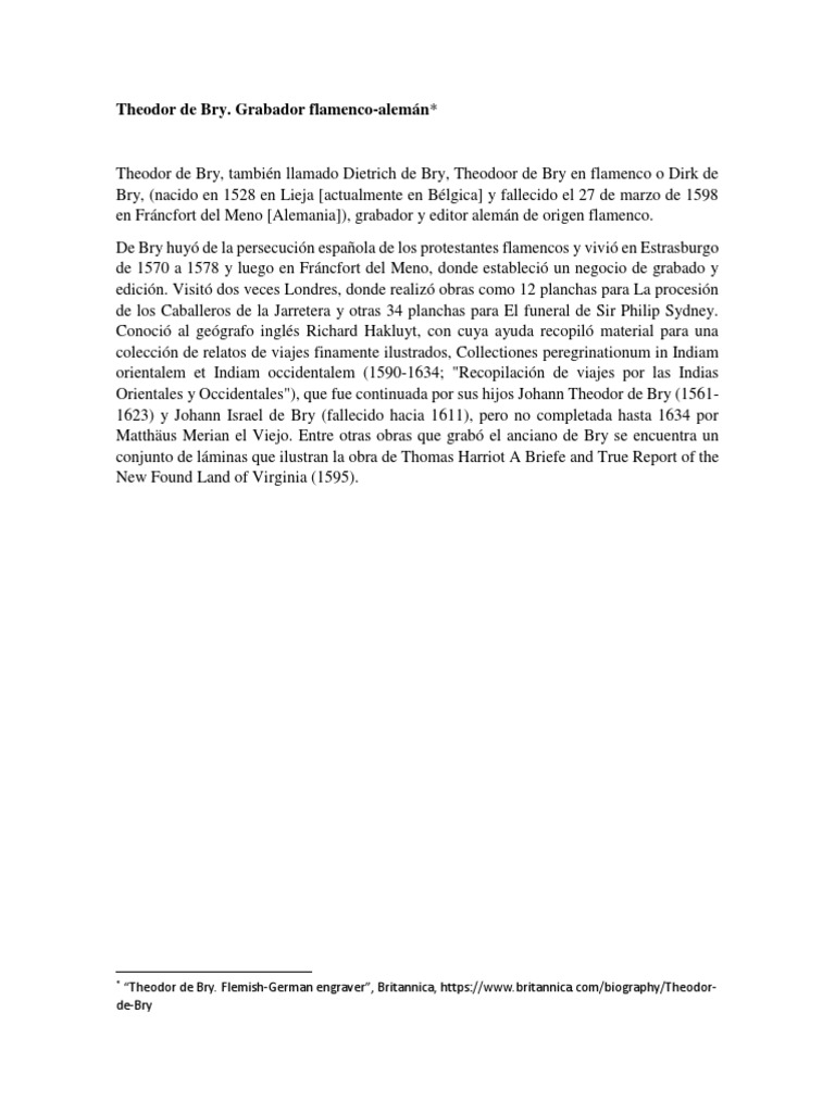 Theodor de Bry | PDF