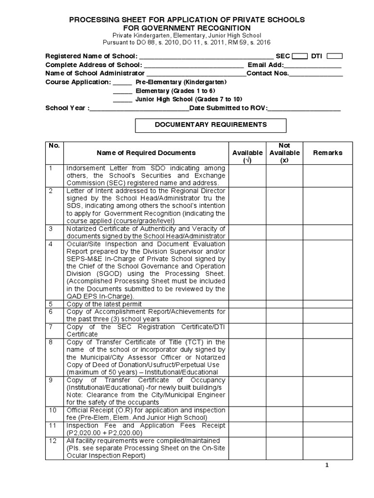 Deped Sample Req | PDF | Finance & Money Management
