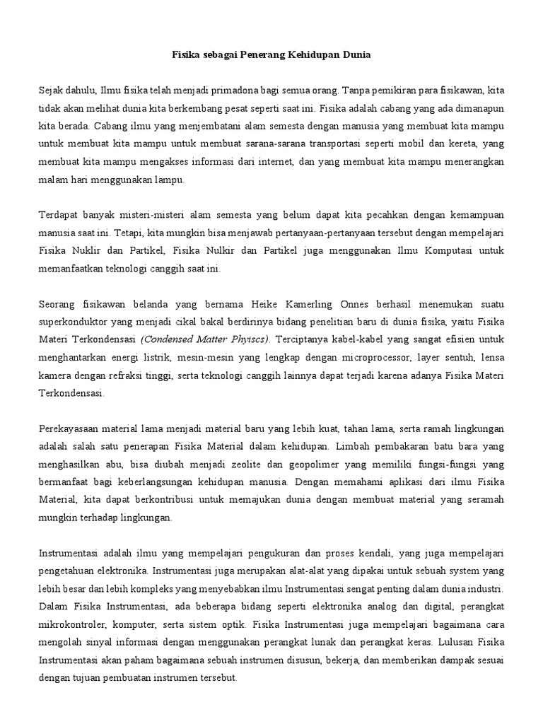 Gavin Athaya Sabian - 2 - Fisika Sebagai Penerang Kehidupan Dunia ...