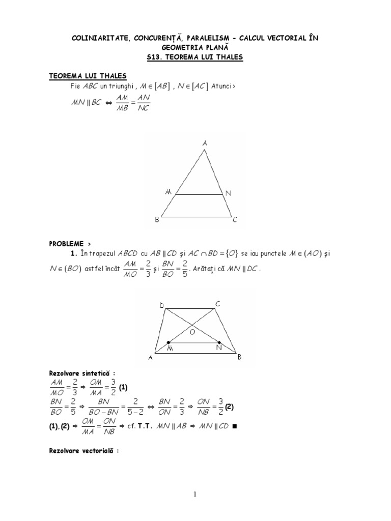 teorema Lui Thales | PDF
