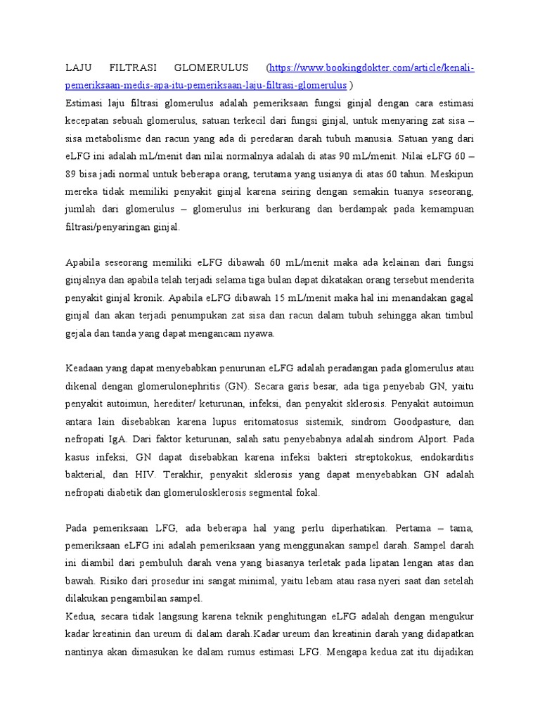 4.GFR Dan Pengukuran | PDF