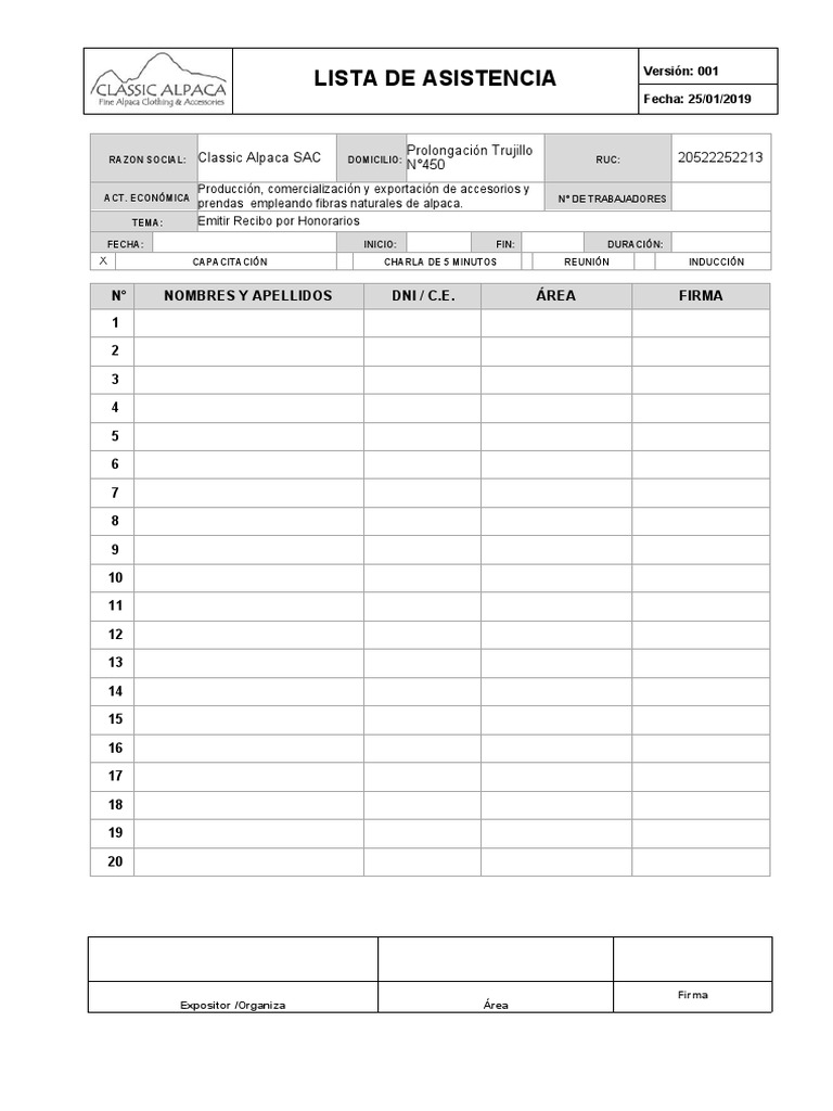 Lista de Asistencia | PDF